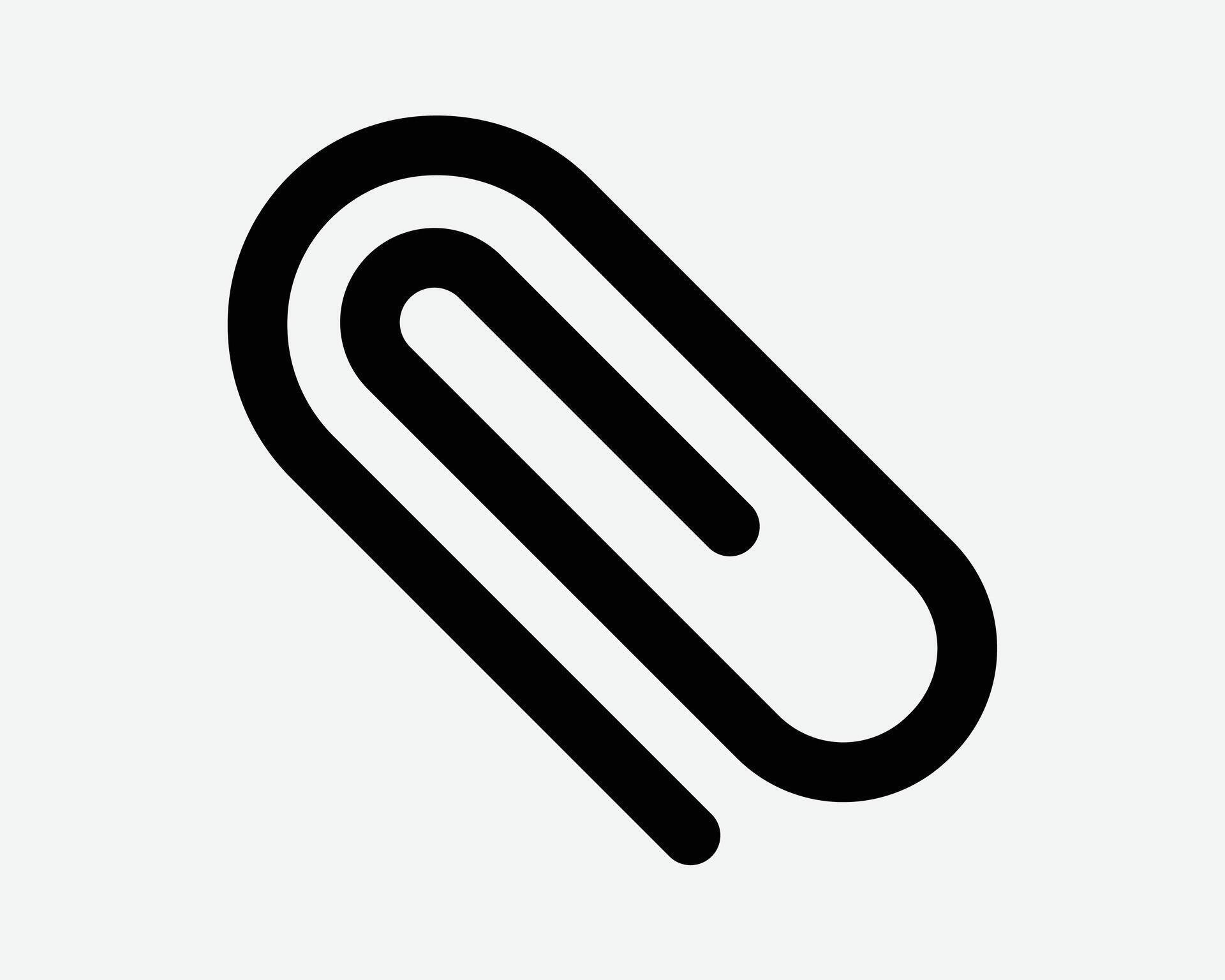 Paper Clip Attachment Attach File Link Icon Black White Shape Outline Paperclip Note Fastener