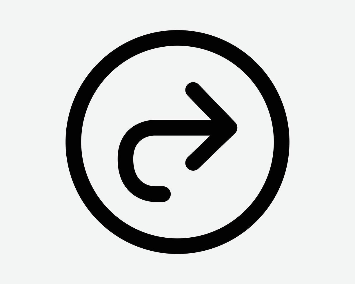 Redo Line Round Circle Icon Button Pointing Right Point Next Forward Path Direction Navigation ...