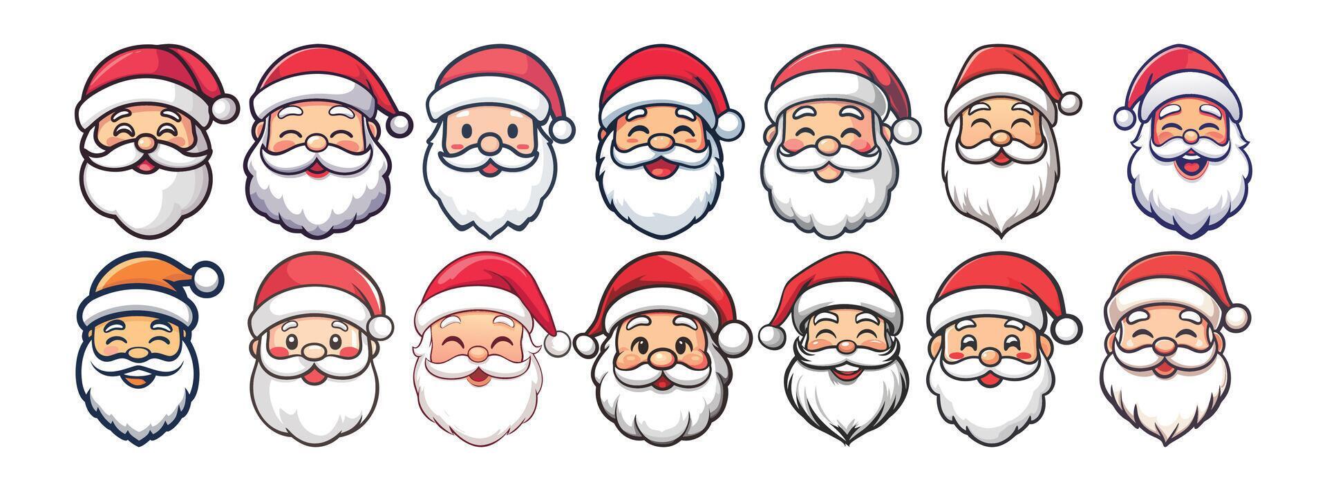Santa Claus heads Icon or Logo Design Template 60570913 Vector Art at ...