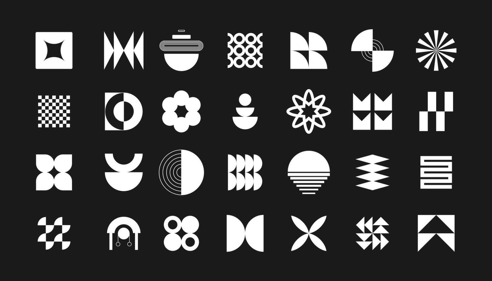 Retro futuristic y2k geometry design elements collection. Minimalist geometric elements ...