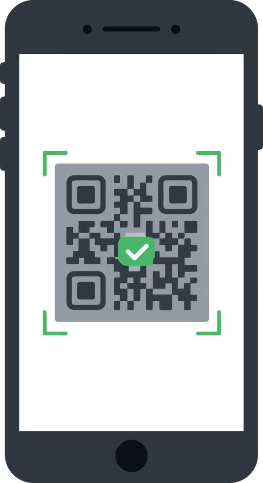 Smartphone scanning QR code with green checkmark confirmation flat design illustration 60572405 ...