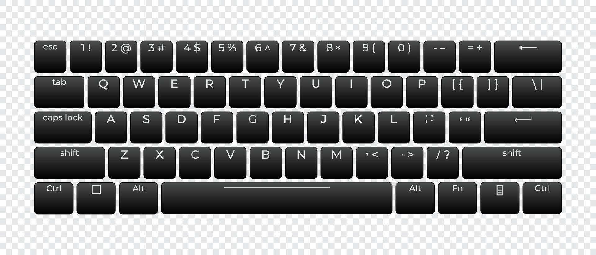 Computer keyboard layout template with letters for graphic use. Modern ...