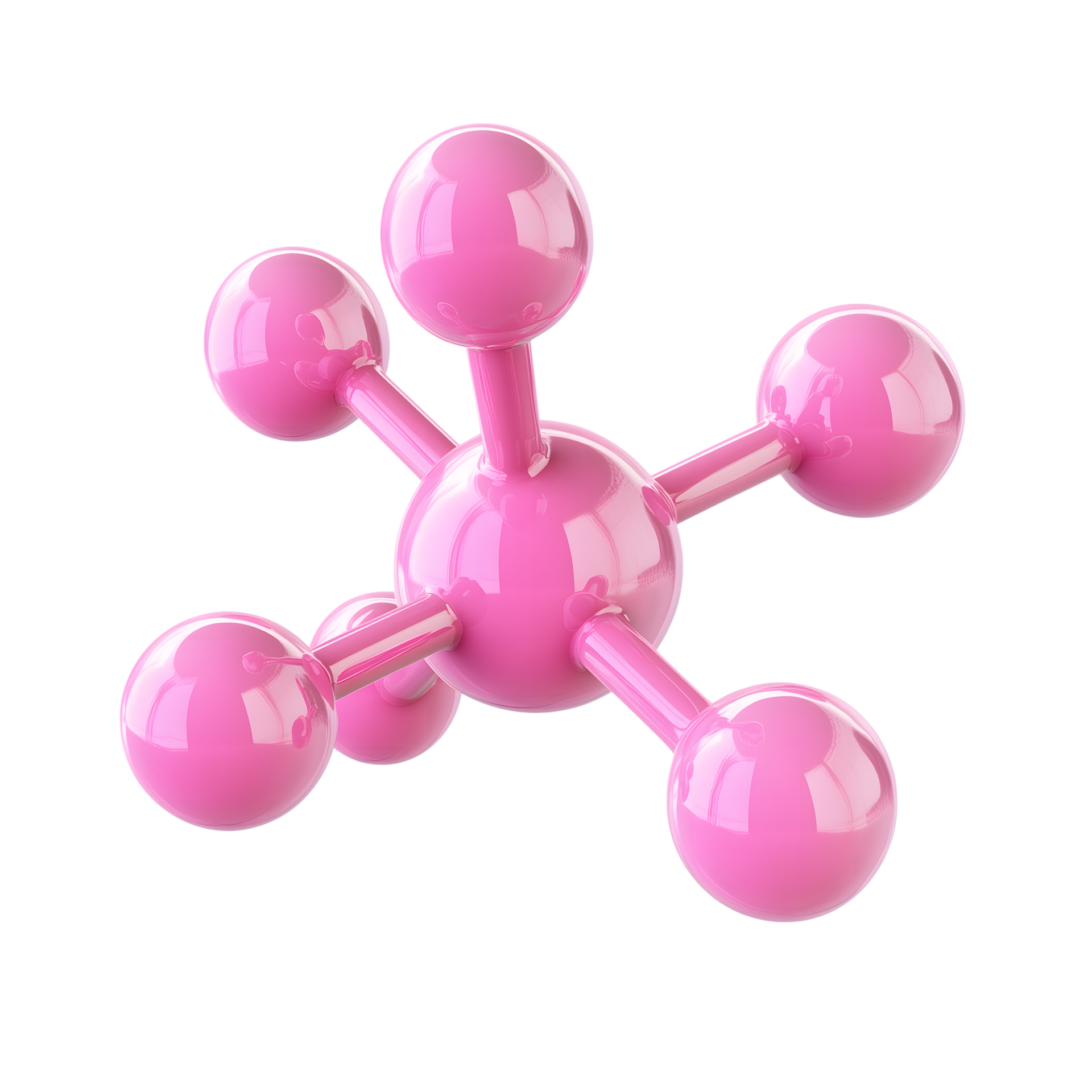 Pink Molecular Structure 3d Render Of Shiny Glossy Atom Model 60574686 Png