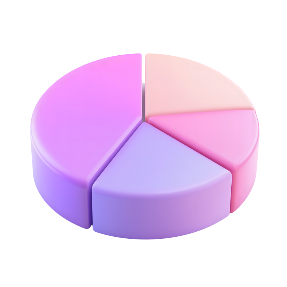 Pastel 3D Pie Chart Data Visualization in Soft Colors 60574843 PNG