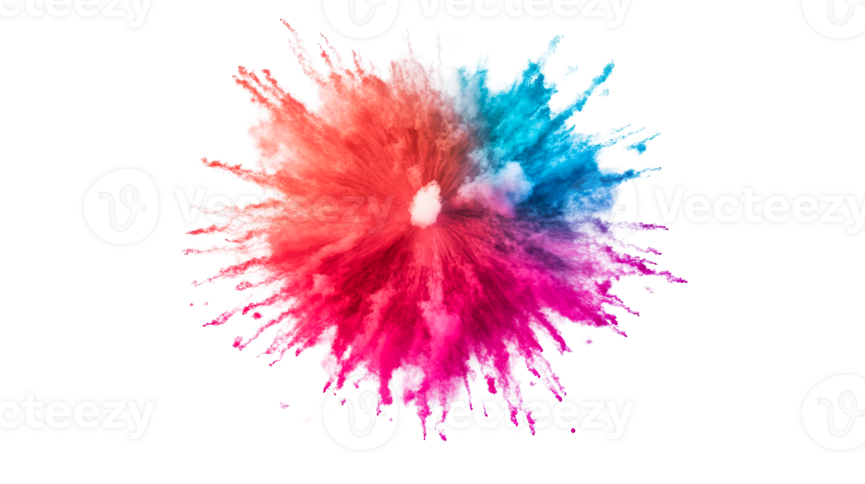 Colorful explosion cloud of smoke isolated on black background, cut out transparent 60591726 PNG