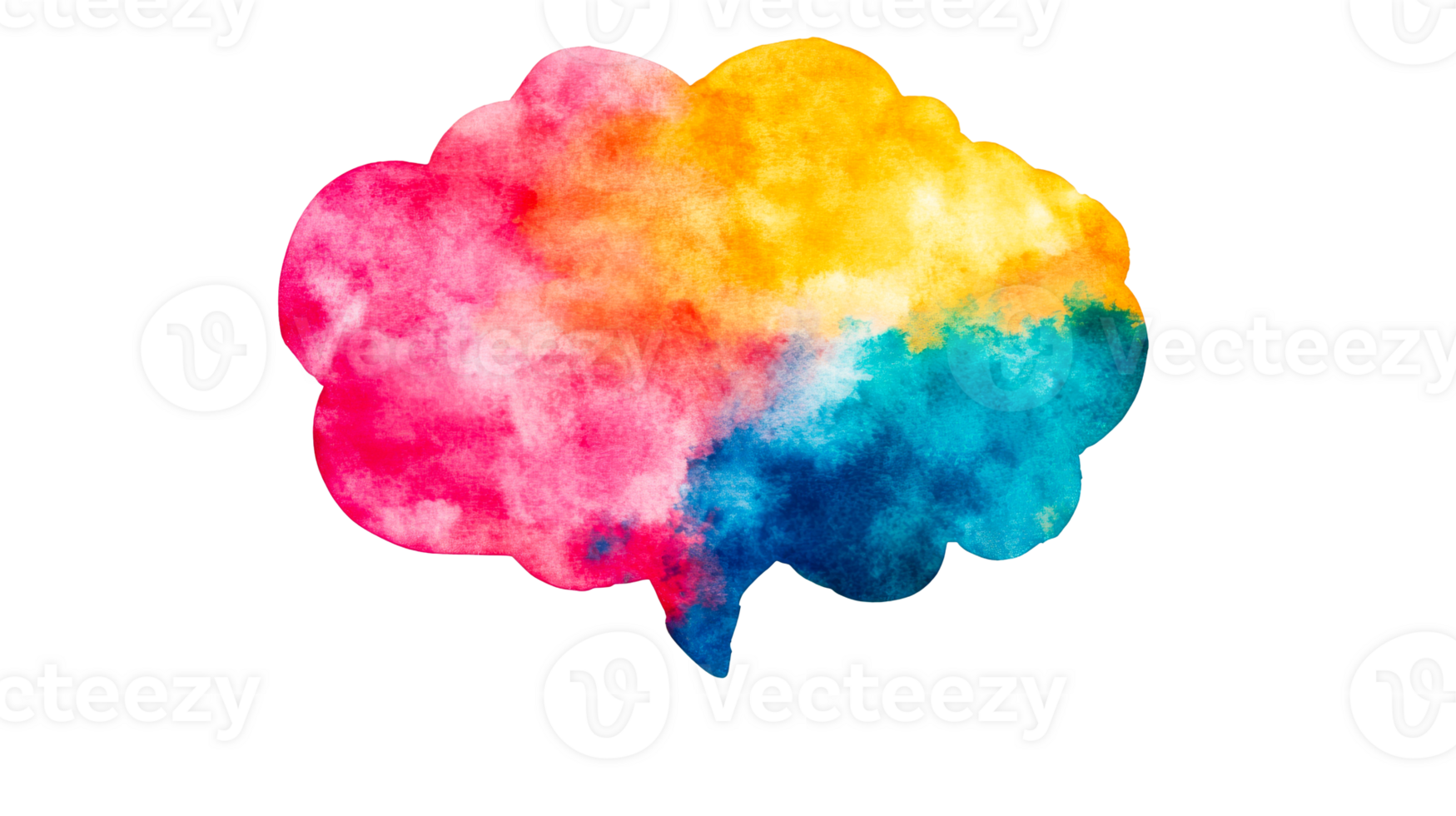 Colorful cloud speech bubble isolated on black background, cut out transparent 60593560 PNG