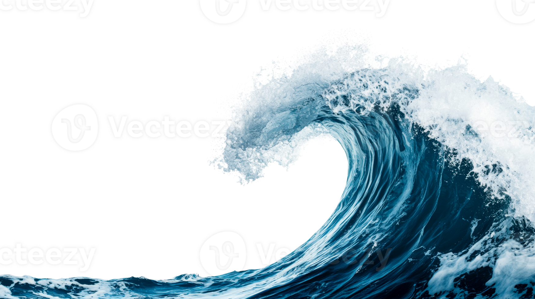 Powerful ocean wave crashing, water surge motion isolated, cut out transparent 60593644 PNG