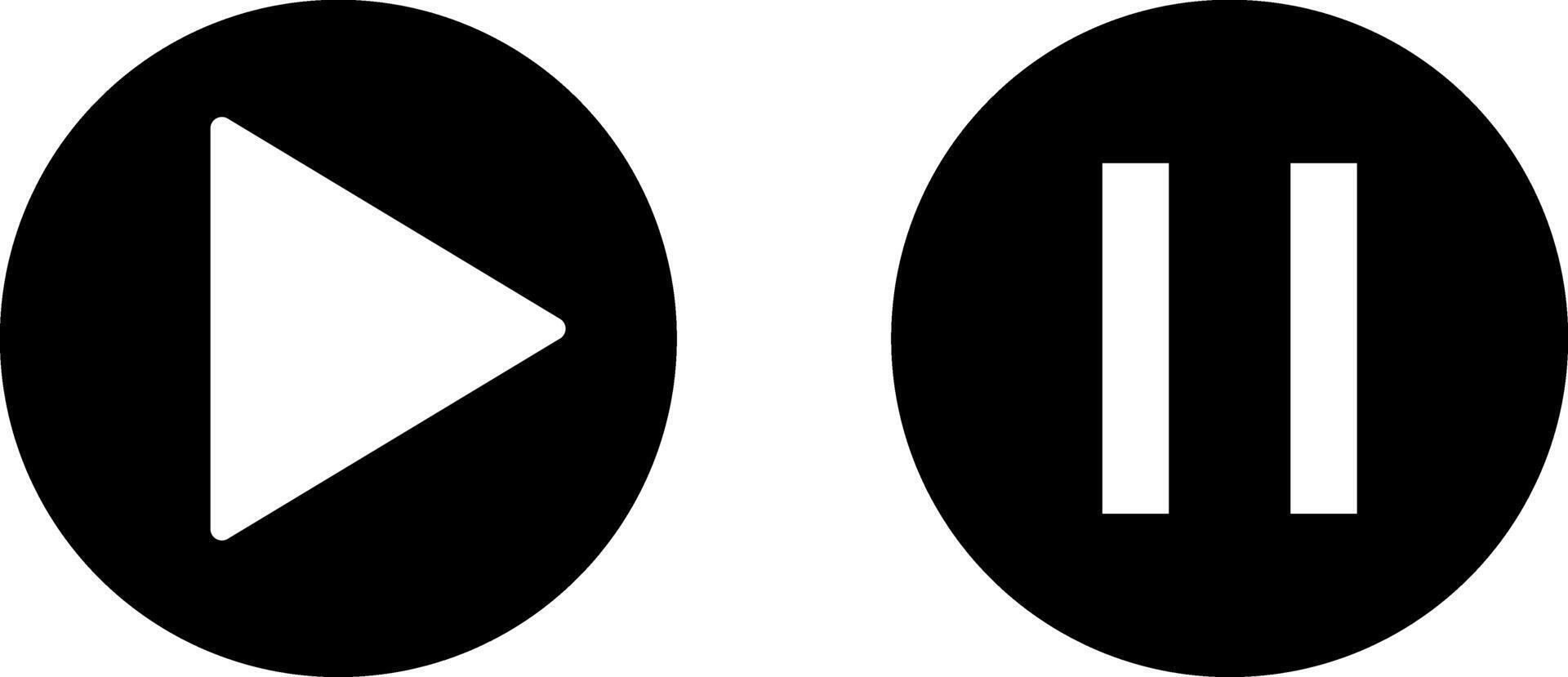 Play and pause button icon set. play button symbol. music start sign. Music player buttons ...