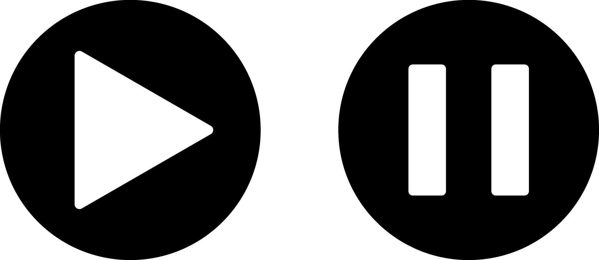 Play and pause button icon set. music start sign. Music player buttons. play button icons symbol ...