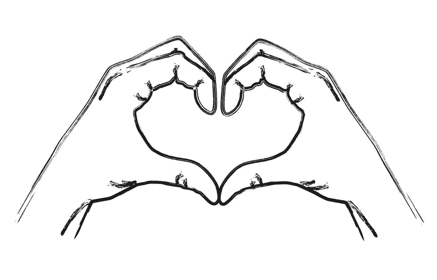 Hands line art. Hands showing heart sign. Making heart symbol. 60620493 ... Hands line art. Hands showing heart sign. Making heart symbol. 60620493 ...