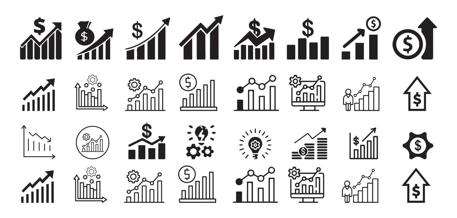 Data analytics thin line icon set. Containing database, statistics, monitoring, computing ...