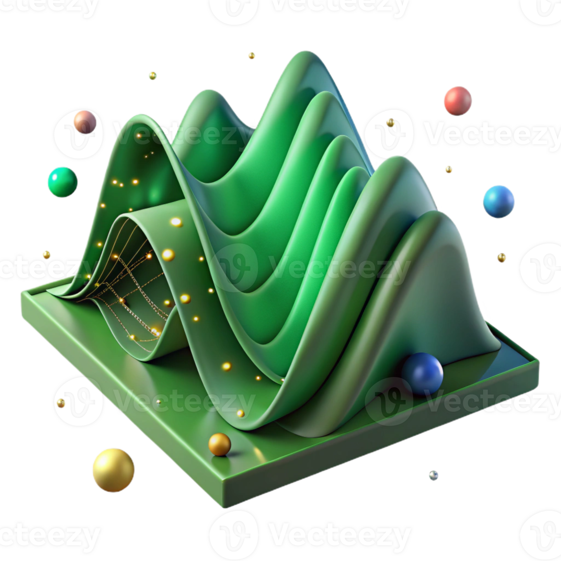 Extraordinary Rustic Quantum Wave Function Visualization Green Hue