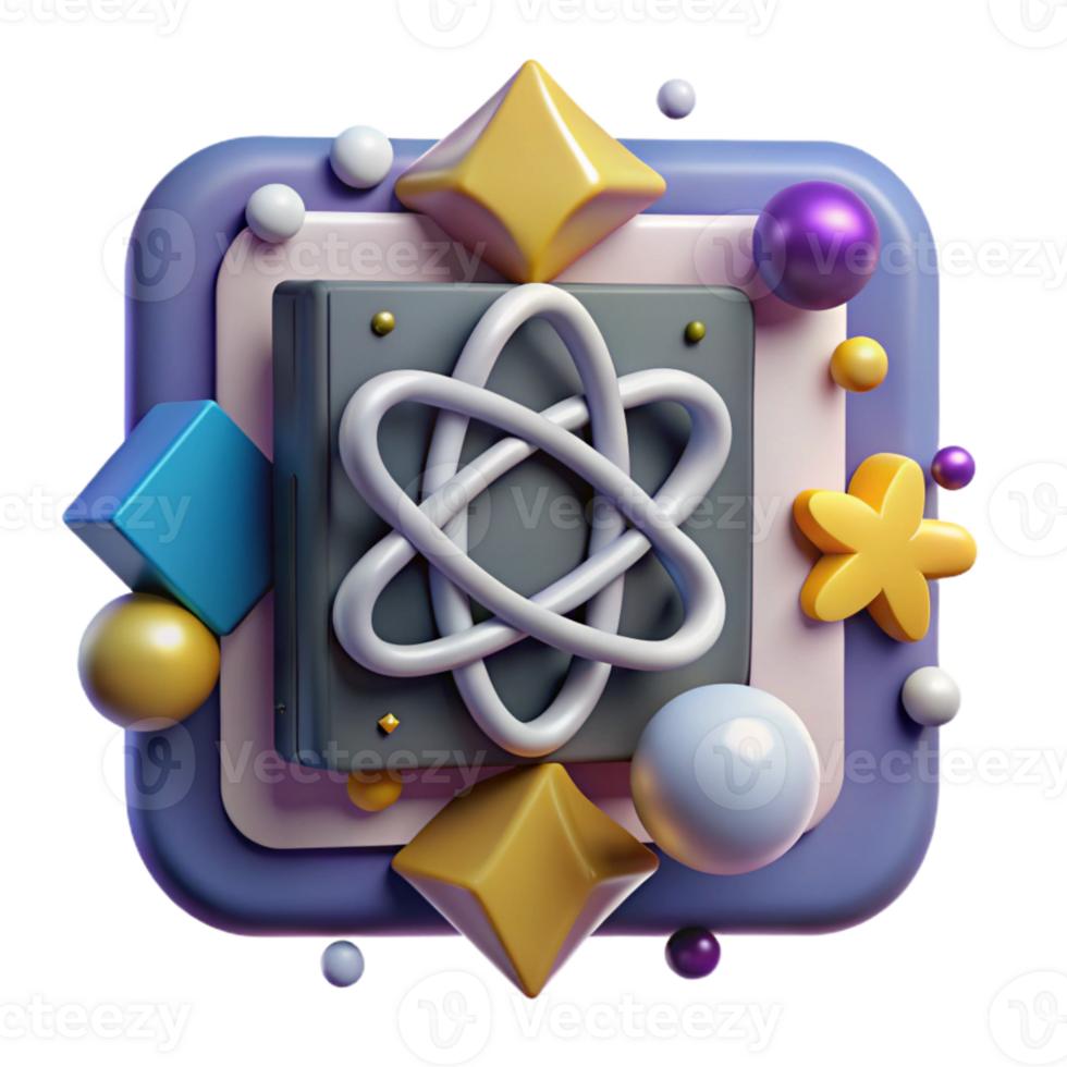 Dramatic Abstract Quantum Logic Gate Symbol Cutout On White