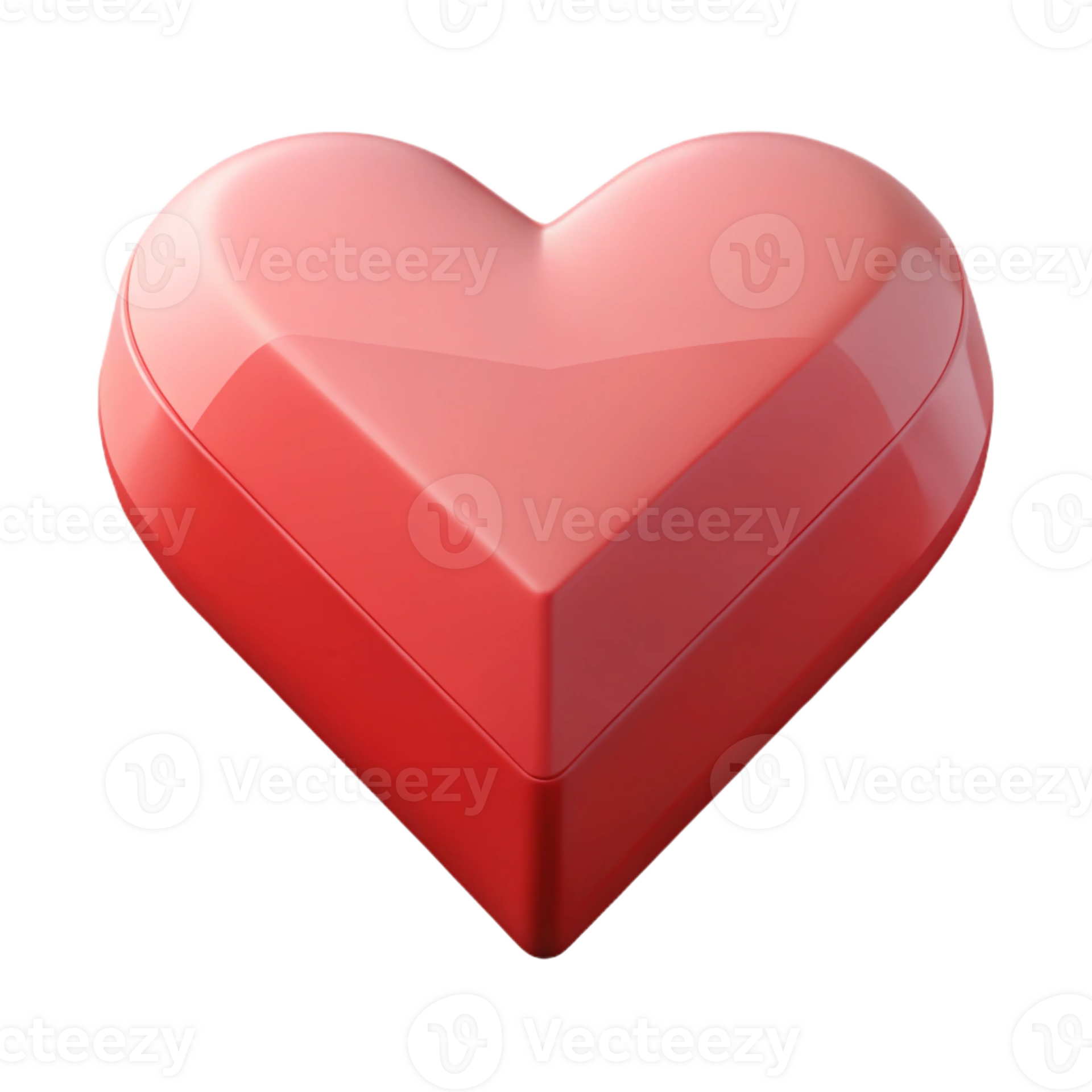 Elegant Bold Mid Century Geometric Flat Color Heart Crisp Edges Symmetrical With Scalable