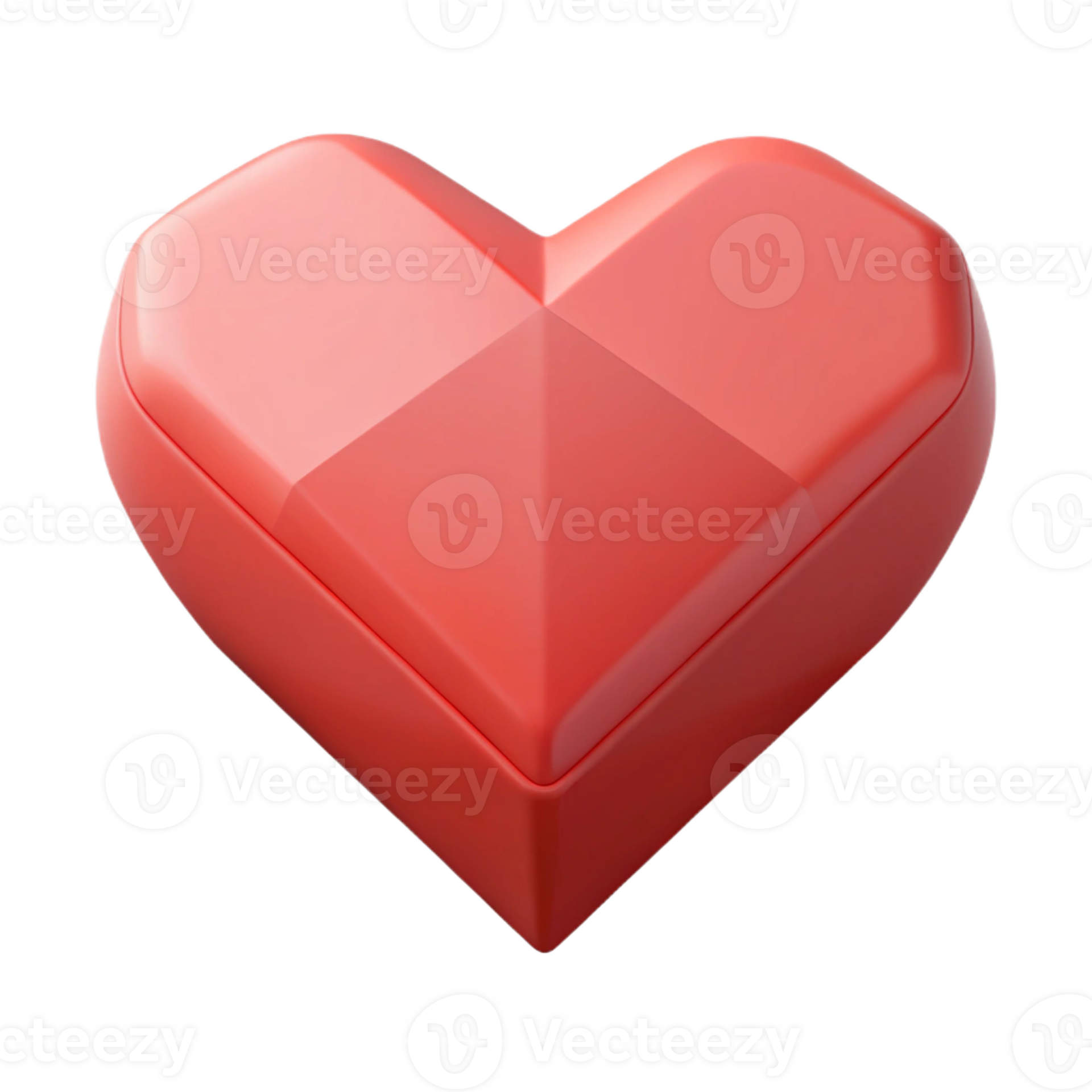 Fascinating Rare Geometric Flat Color Heart Crisp Edges Symmetrical With Scalable Design