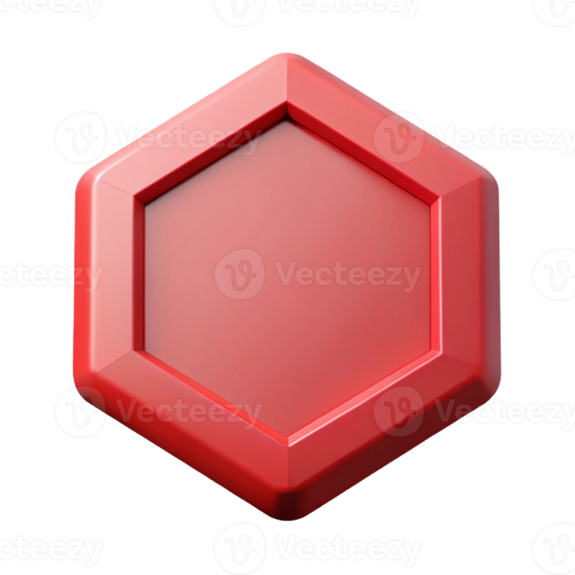 Sought After Futuristic Octagon Character With Eight Equal Sides Flat Red Color Single Weight