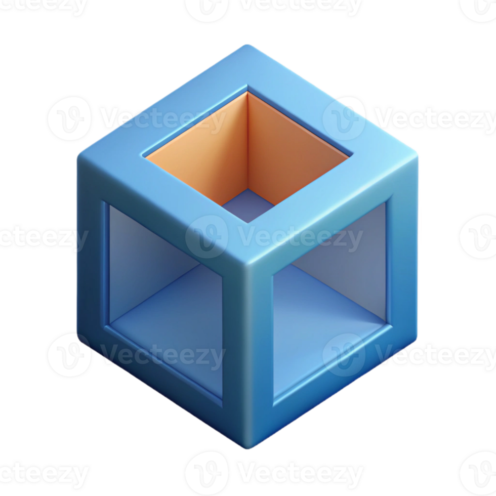 Dreamy Radiant Isometric Projection Of A Cube Clean Lines Flat Color Crisp Edges With