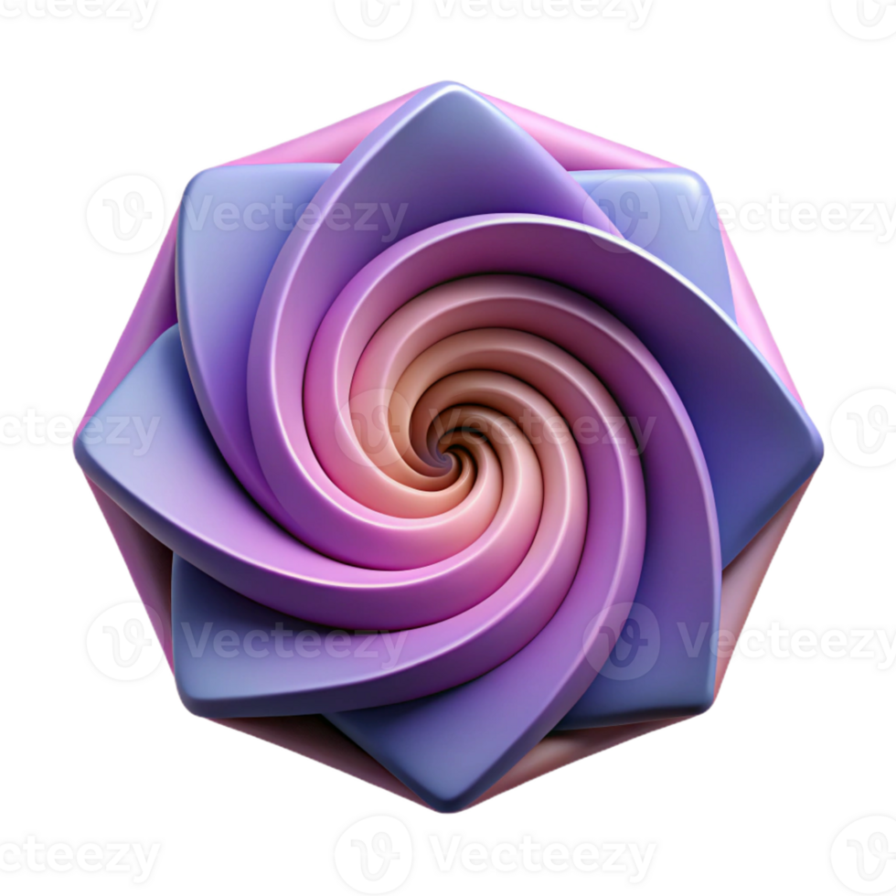 Gorgeous Remarkable Geometric Spiral With Crisp Edges Symmetrical Flat Color With Scalable