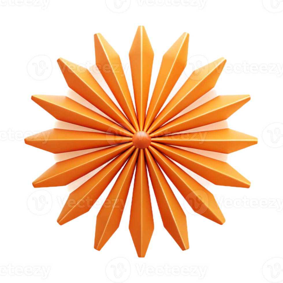 Majestic Art Deco Minimal Radiating Lines From A Central Point Orange Flat Color Sharp Edges