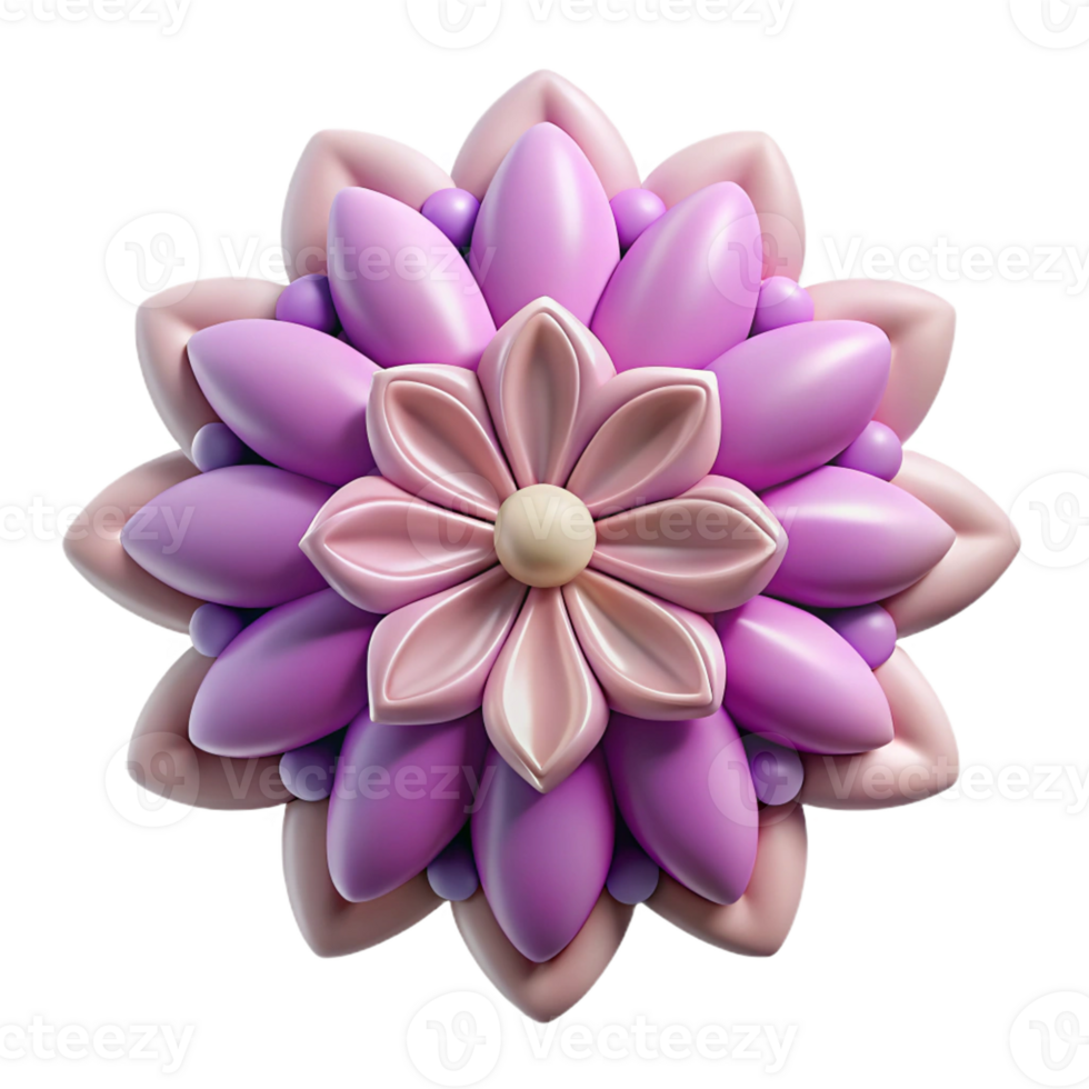 Sumptuous Coastal Symmetrical Floral Design With Clean Lines Flat Color Minimal Design With