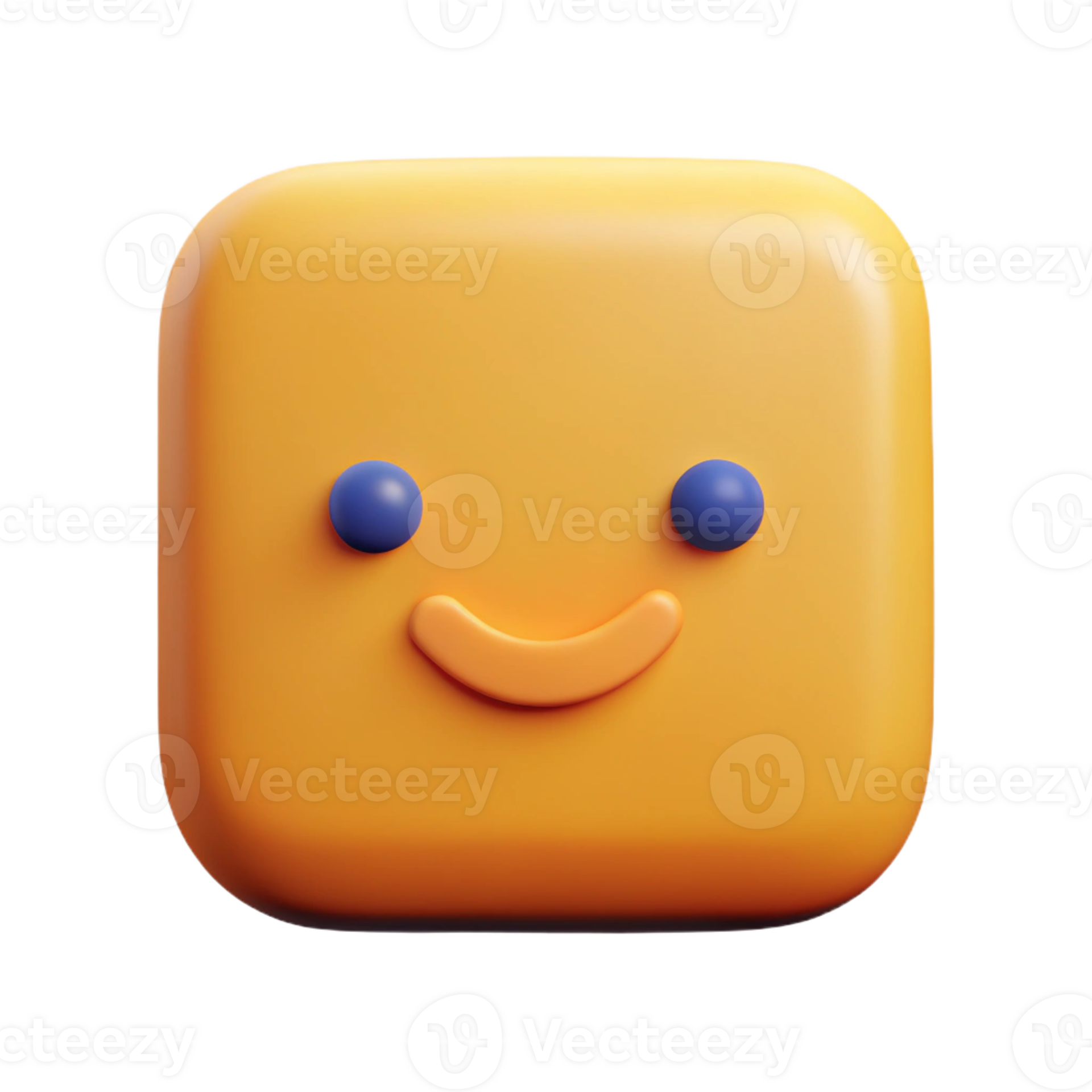 Calm Immaculate A Smiling Square With Rounded Corners Clean Lines Flat Color Minimal Design