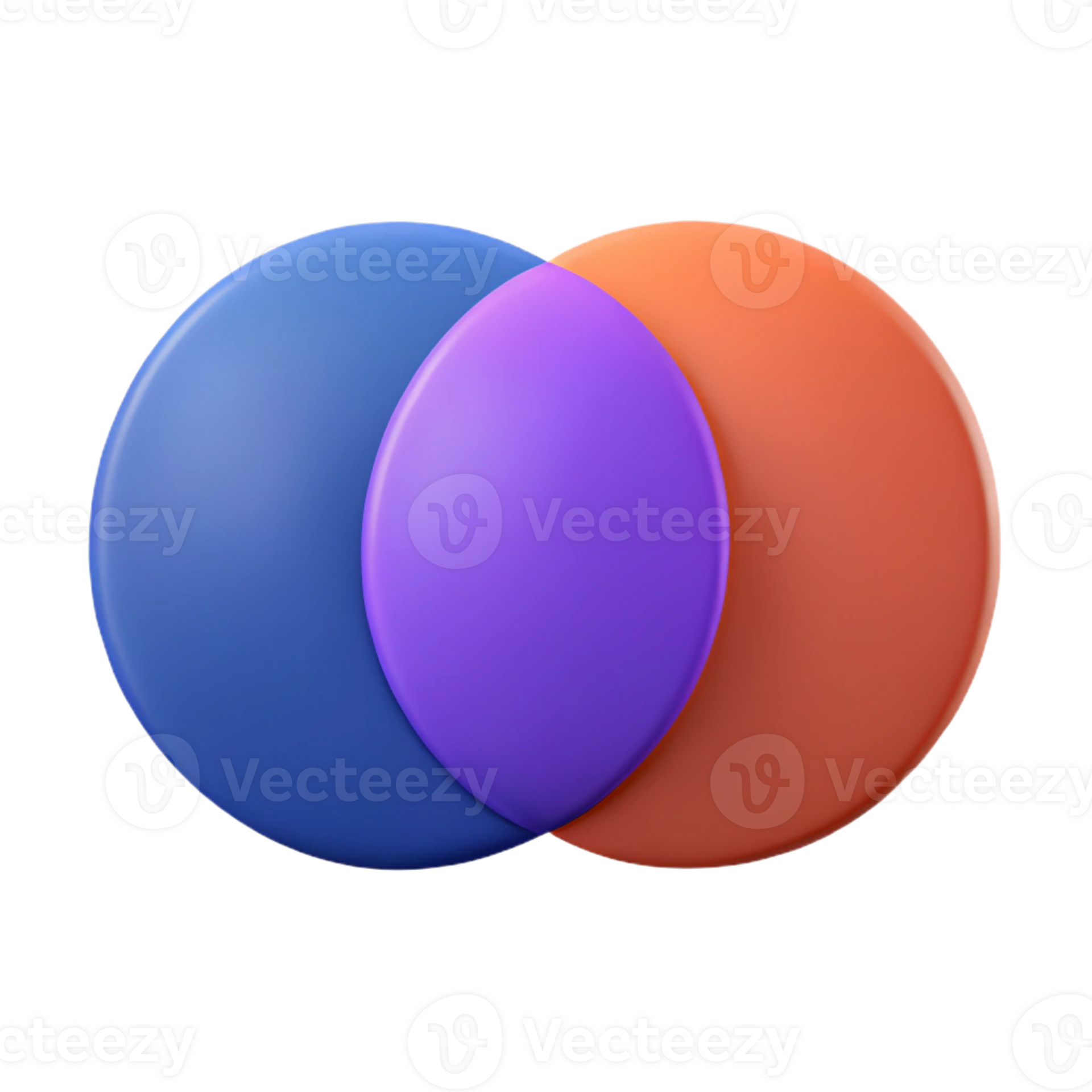 nostalgic impressive Venn diagram with two overlapping circles. Crisp ...