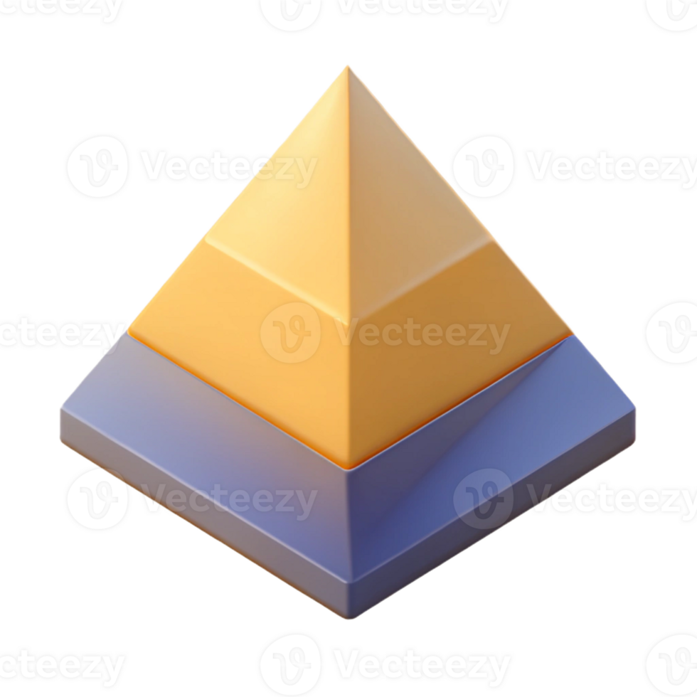 Mesmerizing Calm Retro Isometric Projection Of A Pyramid Crisp Edges Minimal Flat Color With