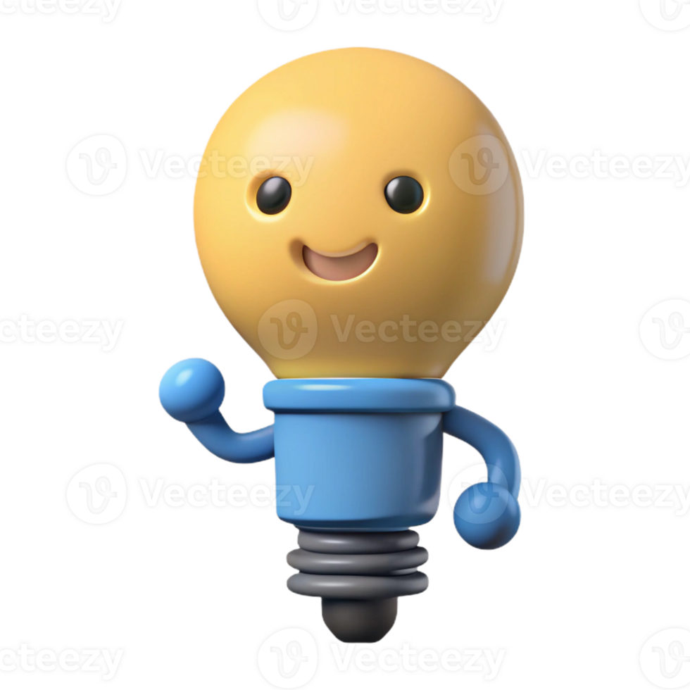 Exceptional Retro Lightbulb Character With A Simple Filament Crisp Edges Flat Color Minimal