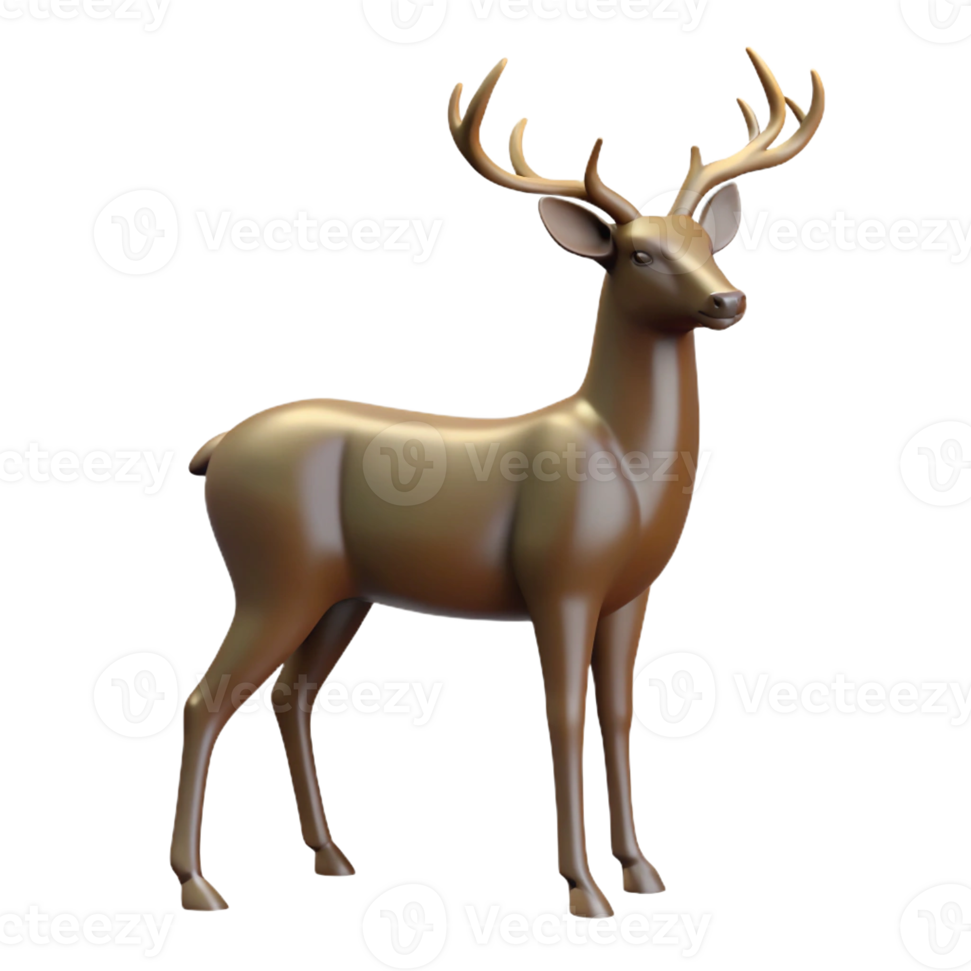 Quintessential Abstract Silhouette Of A Grazing Deer Clean Lines Minimal Design With Scalable