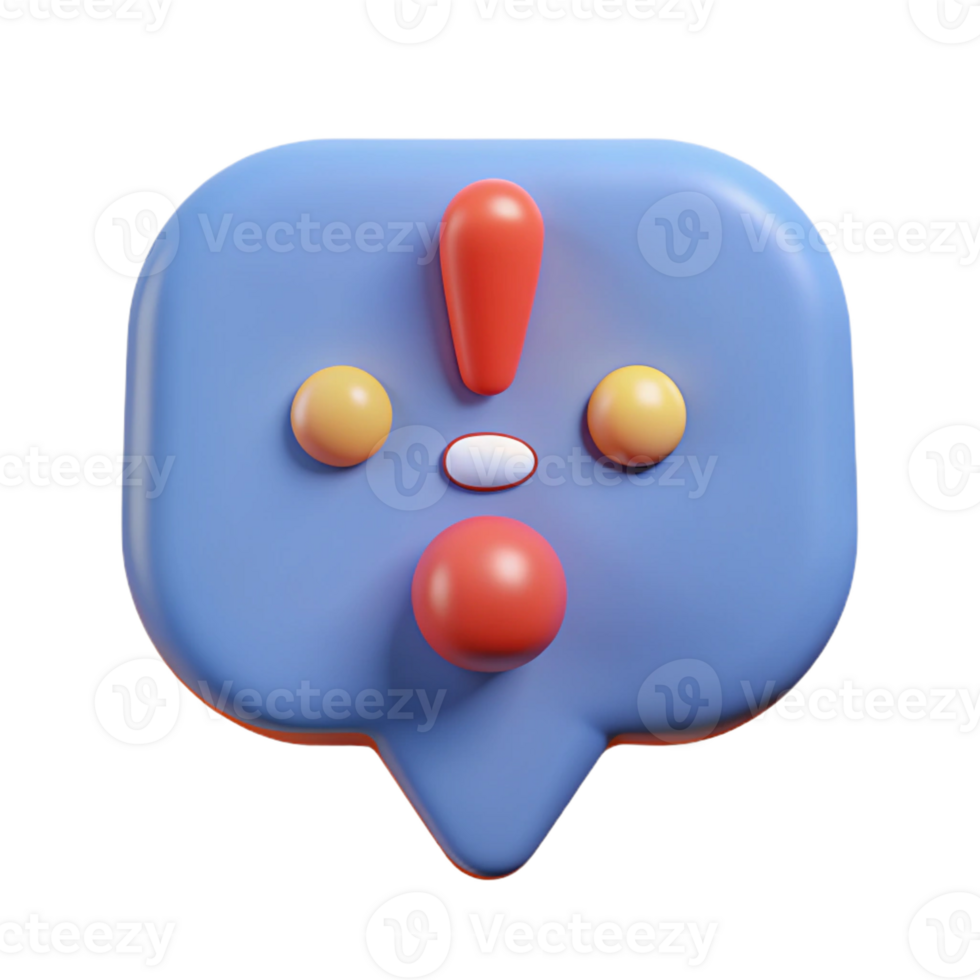 Melancholic Extraordinary A Speech Bubble Character With An Exclamation Mark Crisp Edges