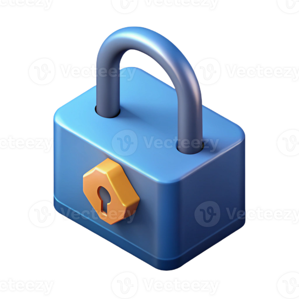 Impressive Distinctive Isometric Lock With Keyhole Flat Color Clean Lines With Scalable Design