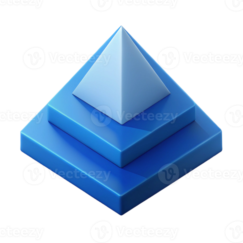 Splendid Urban Isometric Pyramid Flat Blue Color Crisp Edges Geometric With Scalable Design