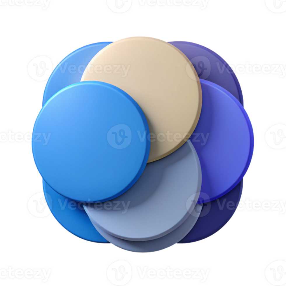 Beautiful Dramatic Gothic Overlapping Circles Flat Color Clean Lines Minimal Design Scalable