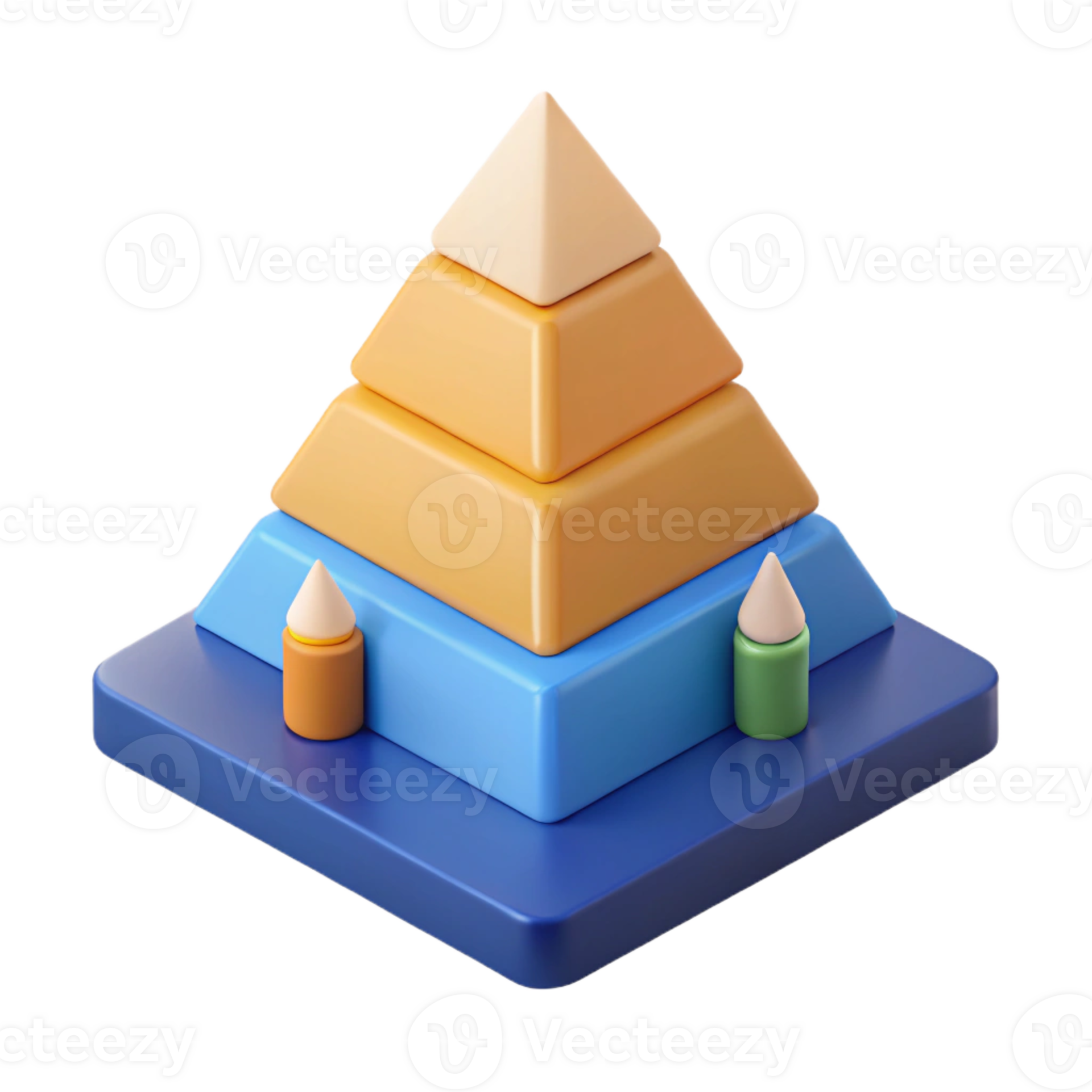 Spectacular Notable Isometric Pyramid Chart Showing Hierarchy Clean Lines Scalable Design