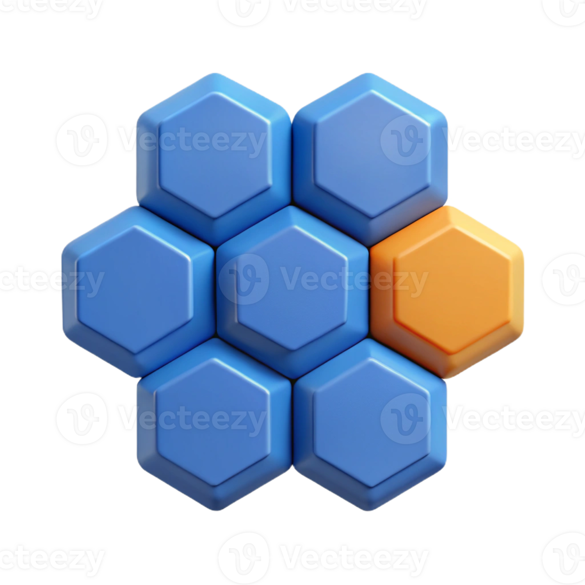 Magnificent Surreal Connected Hexagons Flat Color Clean Lines Crisp Edges With Scalable