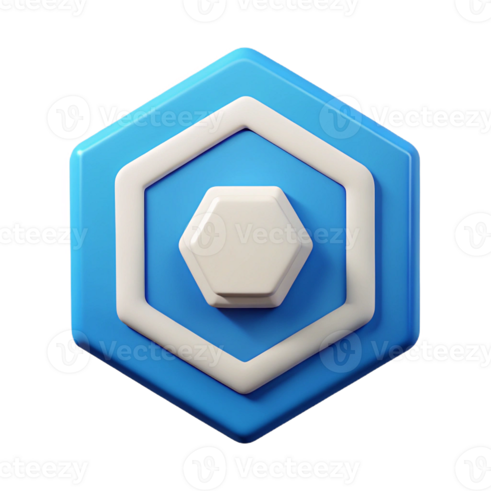 Extraordinary Inspired Octagonal Badge With A Central Circular Element Flat Color Crisp Edges