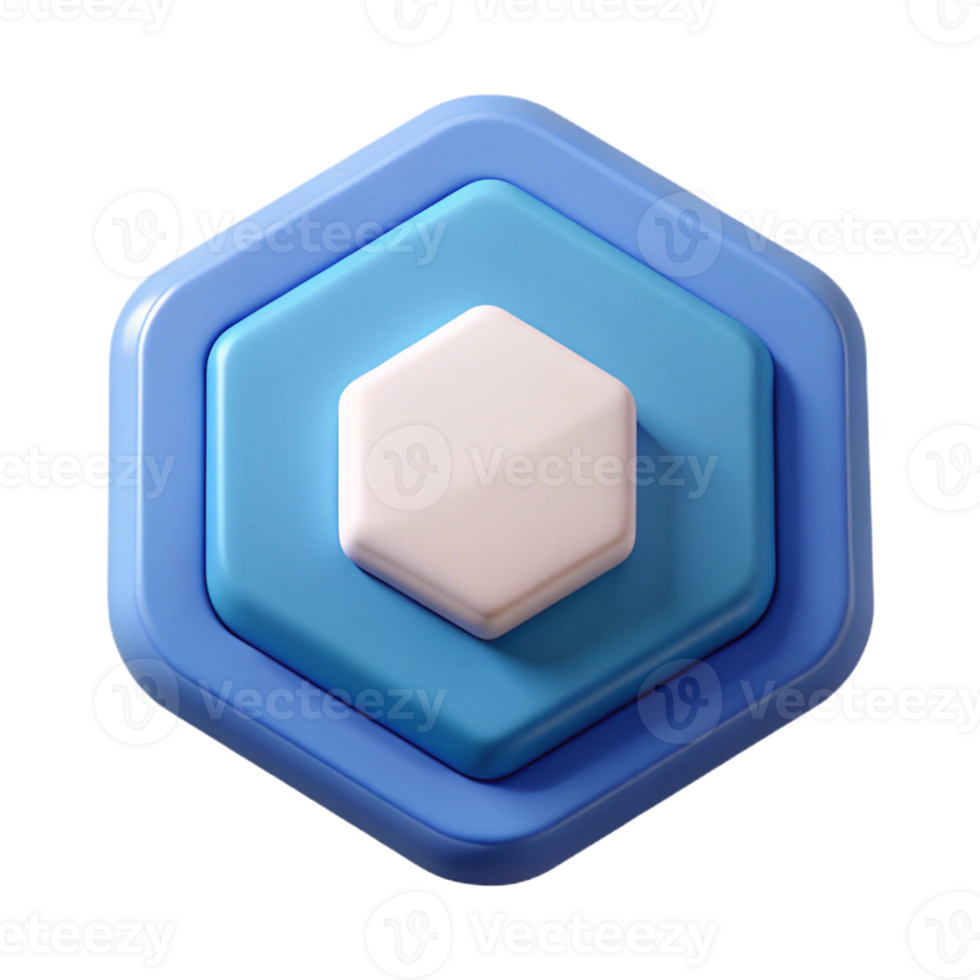 Glorious Distinguished Hexagonal Badge With A Small Square Clean Lines Scalable Single Weight