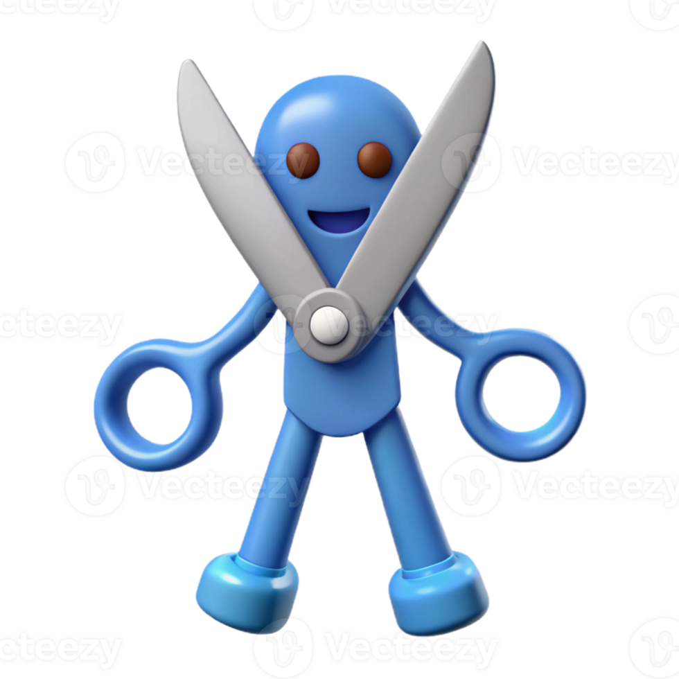 Pristine Exemplary Simple Scissors Character With Open Blades Clean Lines Scalable Single