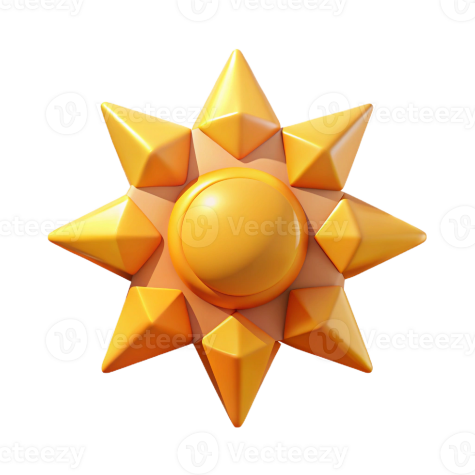 Gorgeous Art Deco Geometric Sun Icon Symmetrical Design Flat Color Clean Lines With Scalable