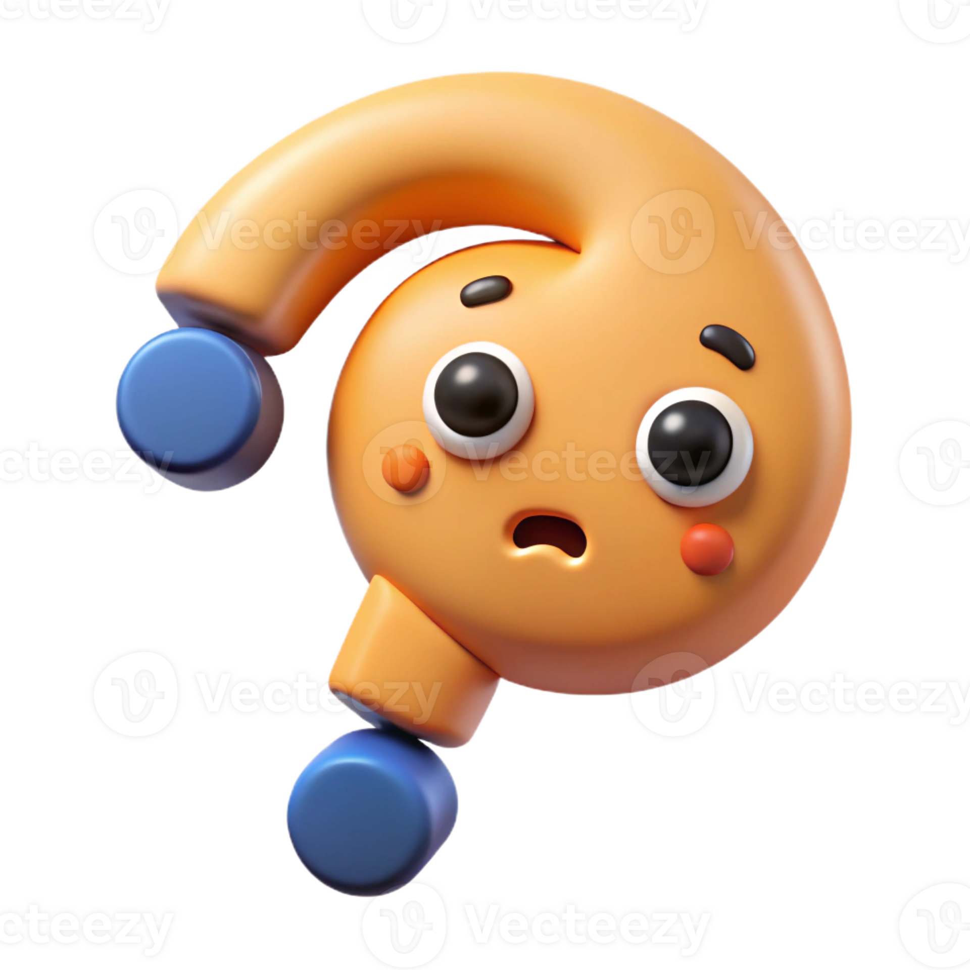 Dynamic Vibrant Question Mark Character With A Curious Expression Scalable Minimal