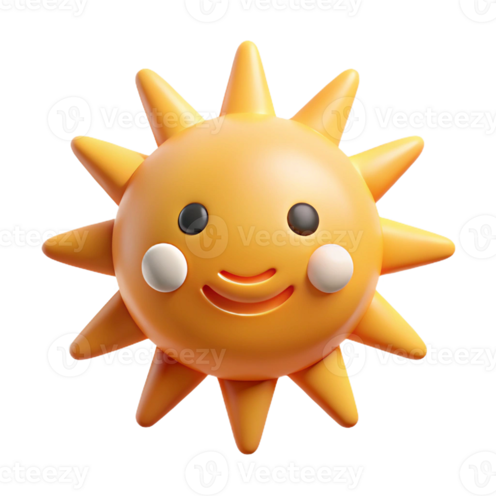 Majestic Inspired A Smiling Sun With Triangular Rays Clean Lines Flat Color Minimal Design