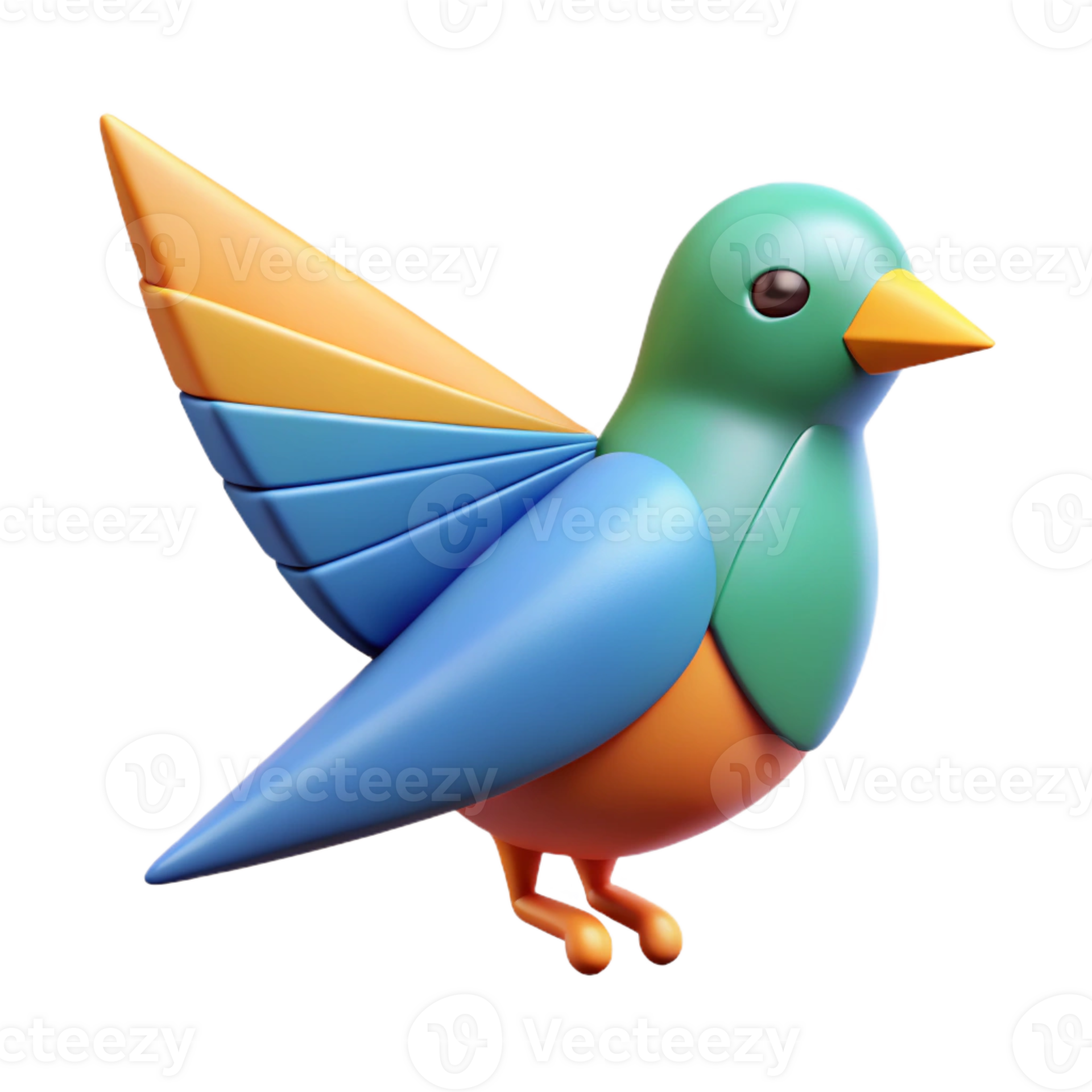 Impressive Rare A Stylized Bird With Triangular Wings Flat Color Clean Lines With Scalable