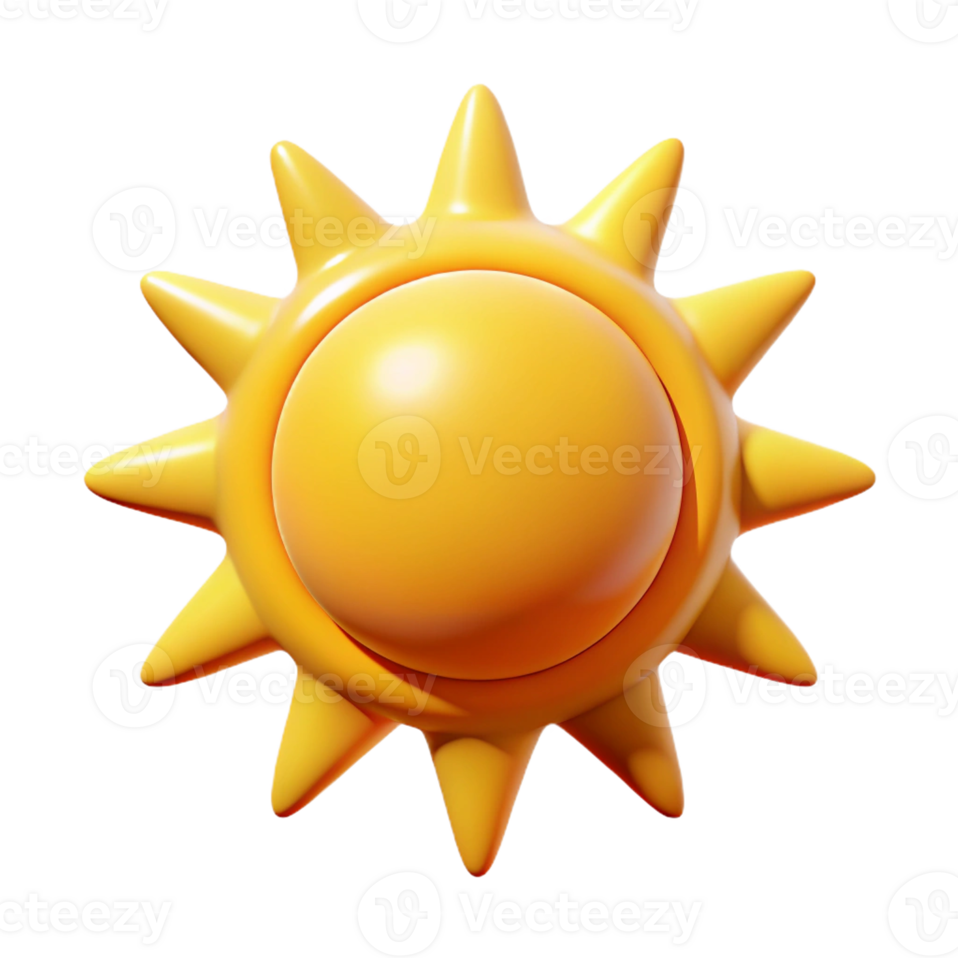 Breathtaking Sought After Stylized Symmetrical Sun With Crisp Edges And Flat Color With