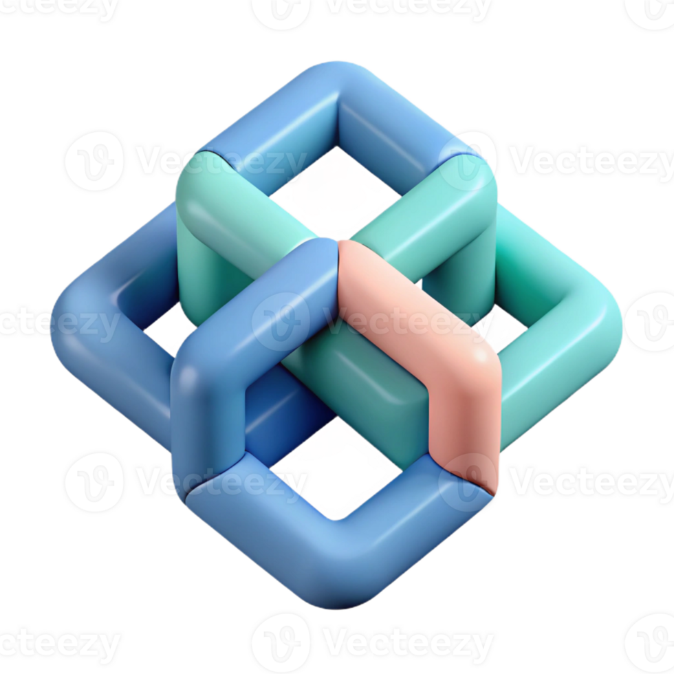 Energetic Immaculate Interlocking Squares Clean Lines Flat Color Minimal Design With Scalable