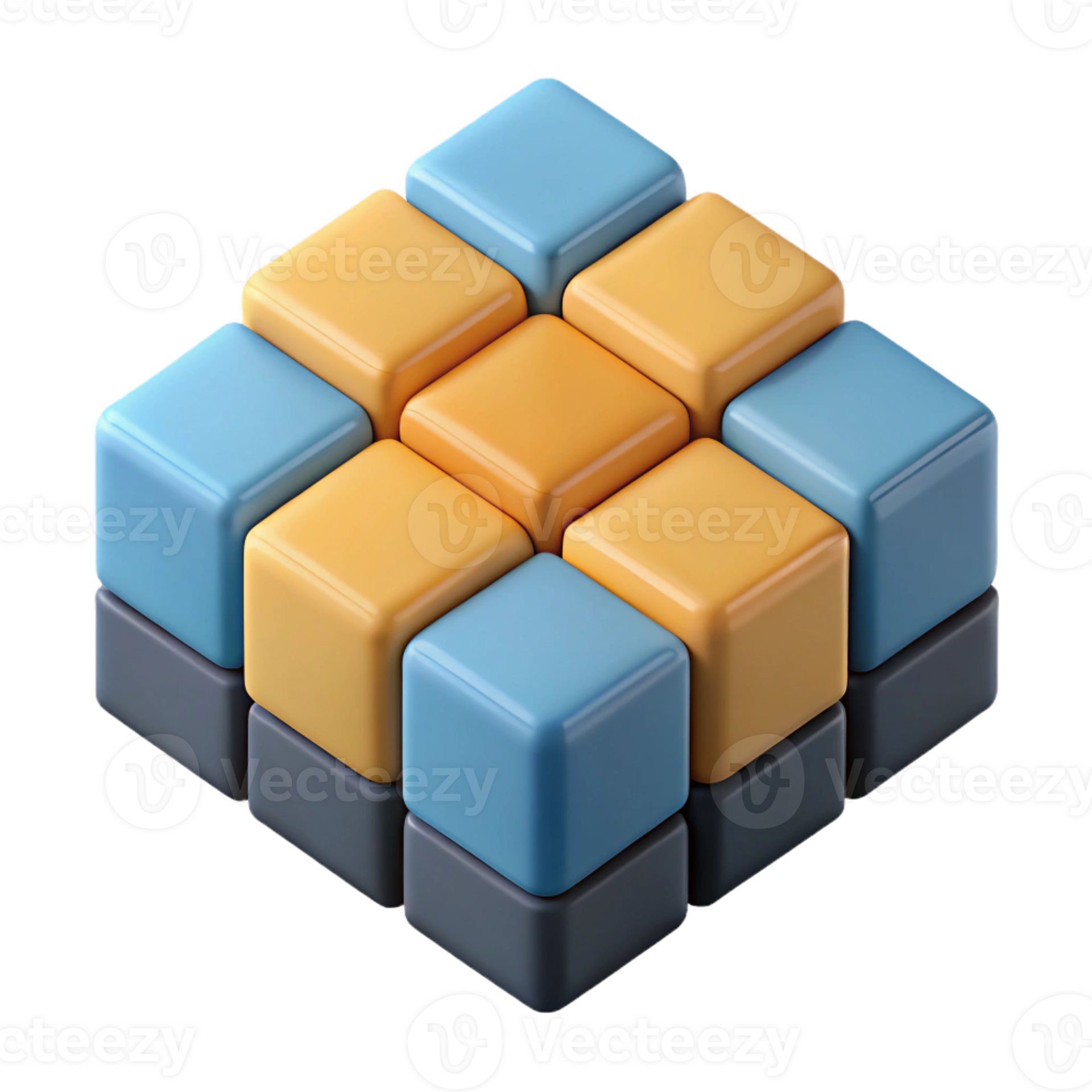 Fascinating Creative Scalable Geometric Pattern Of Overlapping Squares With Flat Colors With