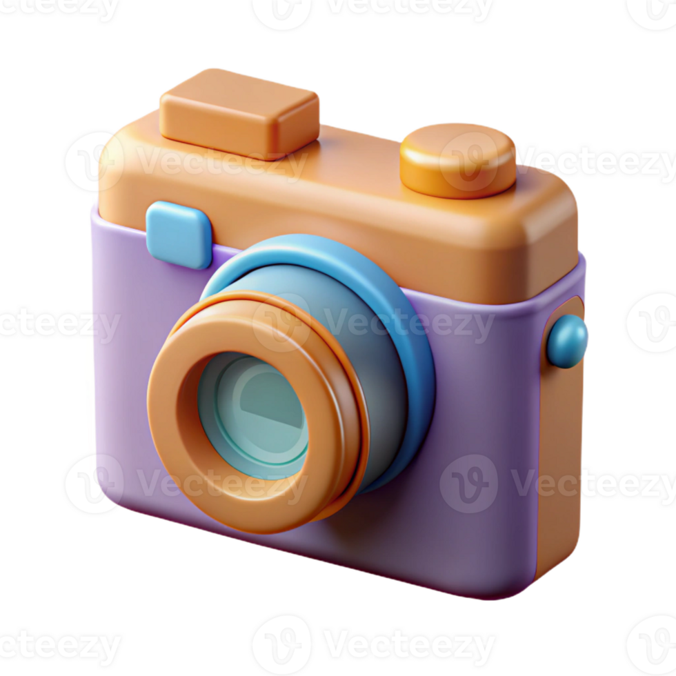 Elegant Mid Century Scalable Flat Color Illustration Of A Camera Clean Lines Crisp Edges With