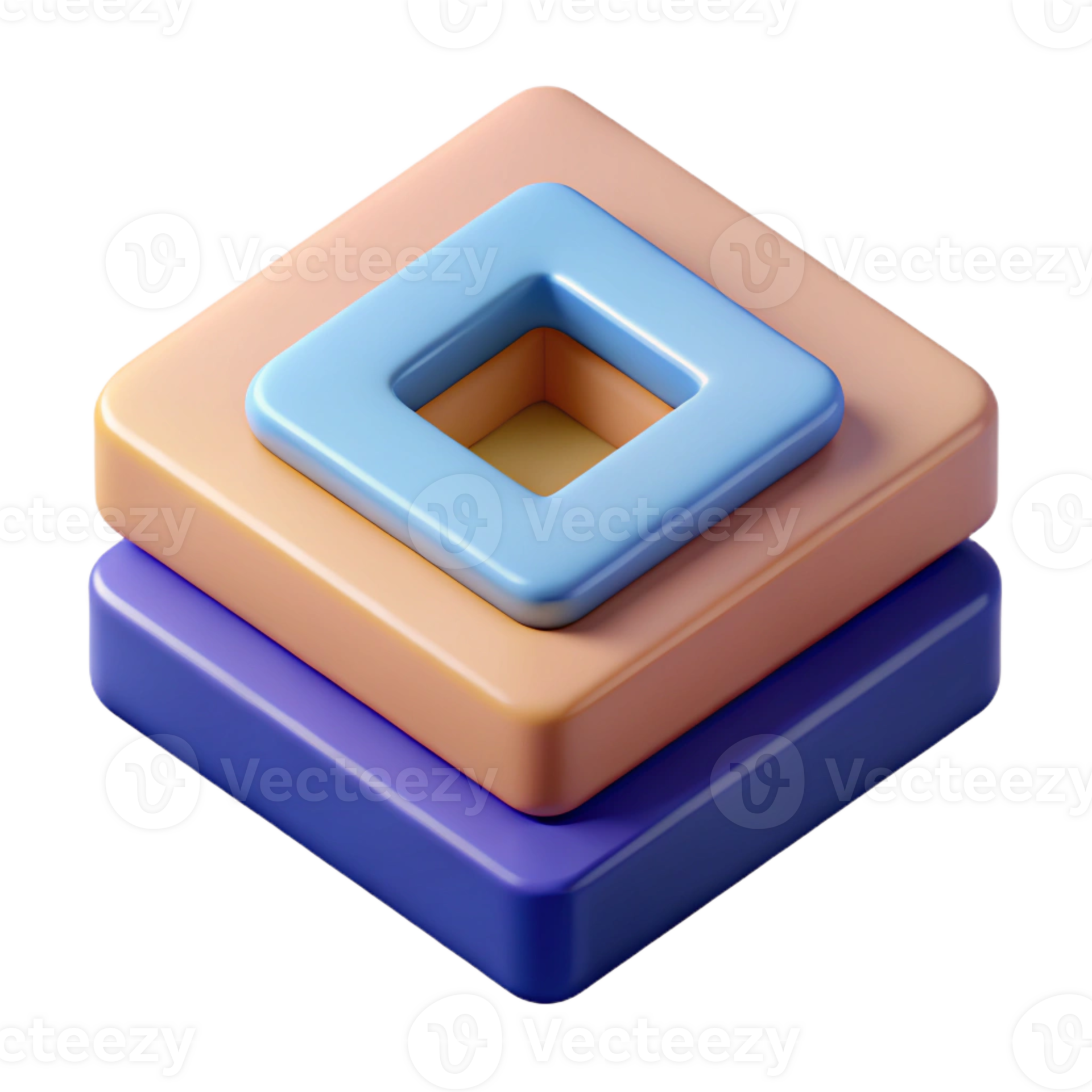 Impressive Standout Minimal Geometric Design Of Overlapping Squares Flat Color Sharp Edges