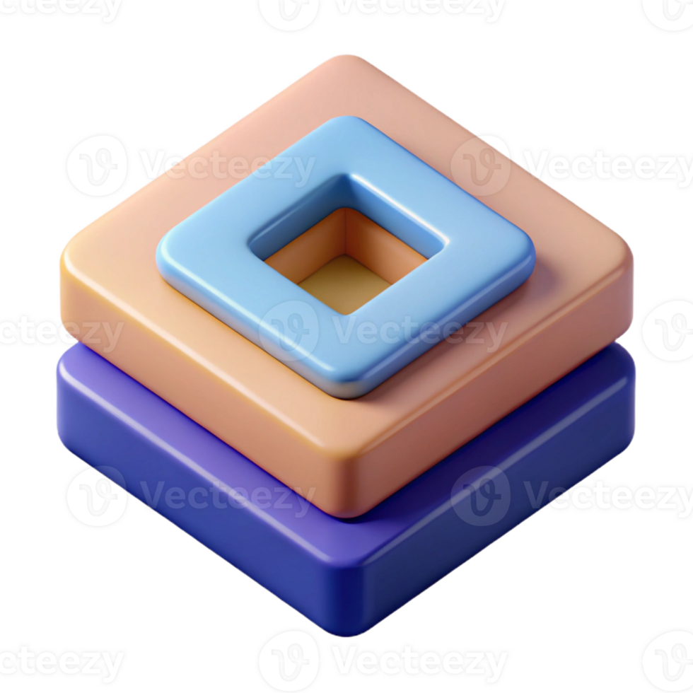 Impressive Standout Minimal Geometric Design Of Overlapping Squares Flat Color Sharp Edges