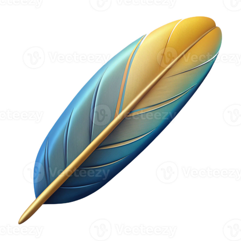 Magnificent Artistic Monoline Feather With Sharp Edges And Clean Lines Flat Color With Scalable