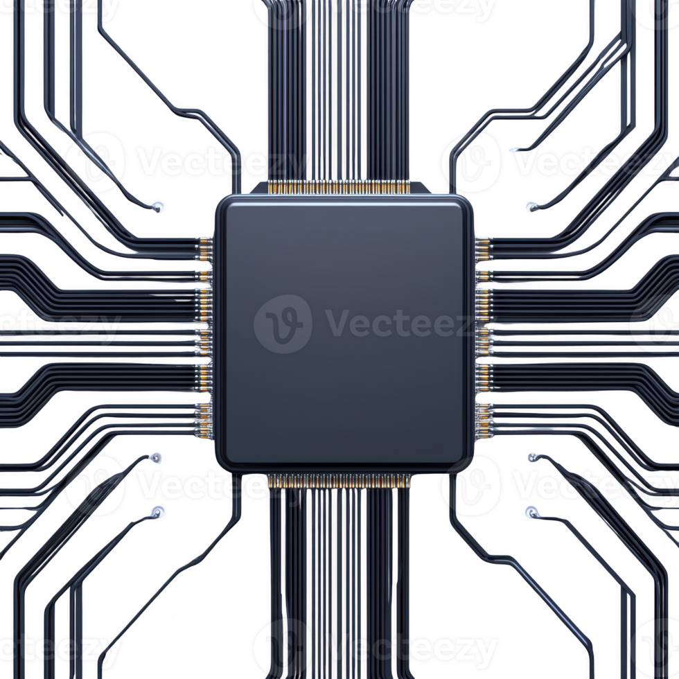 Central Processing Unit Cpu With Intricate Circuitry And Connections